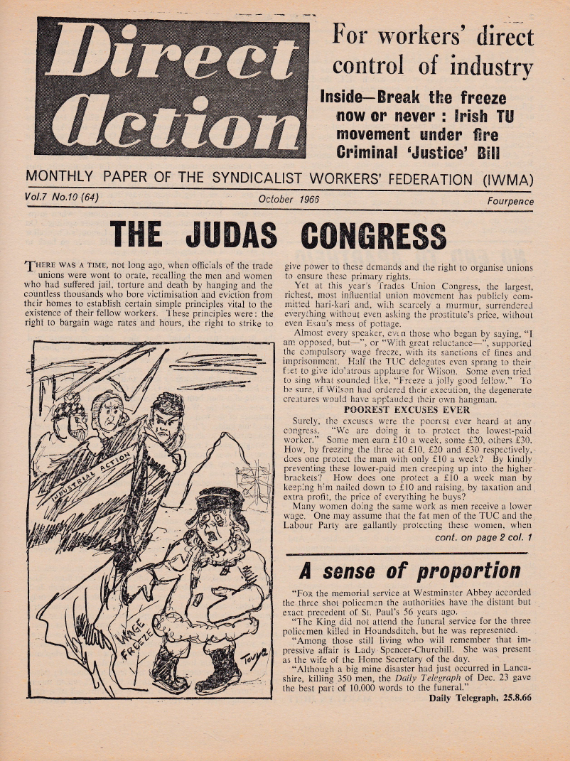 Direct Action (SWF): Vol 7 #10 (64) Oct 1966 | libcom.org