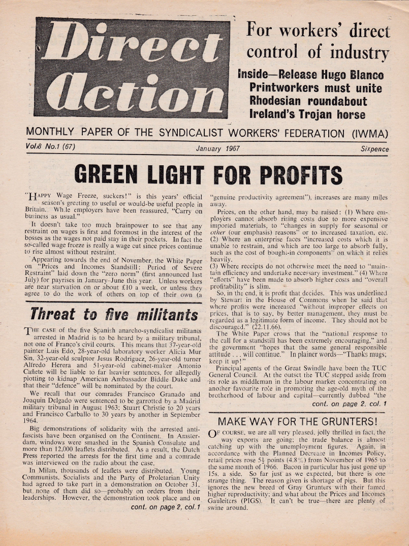 Direct Action (SWF): Vol 8 #01 (67) Jan 1967 | libcom.org