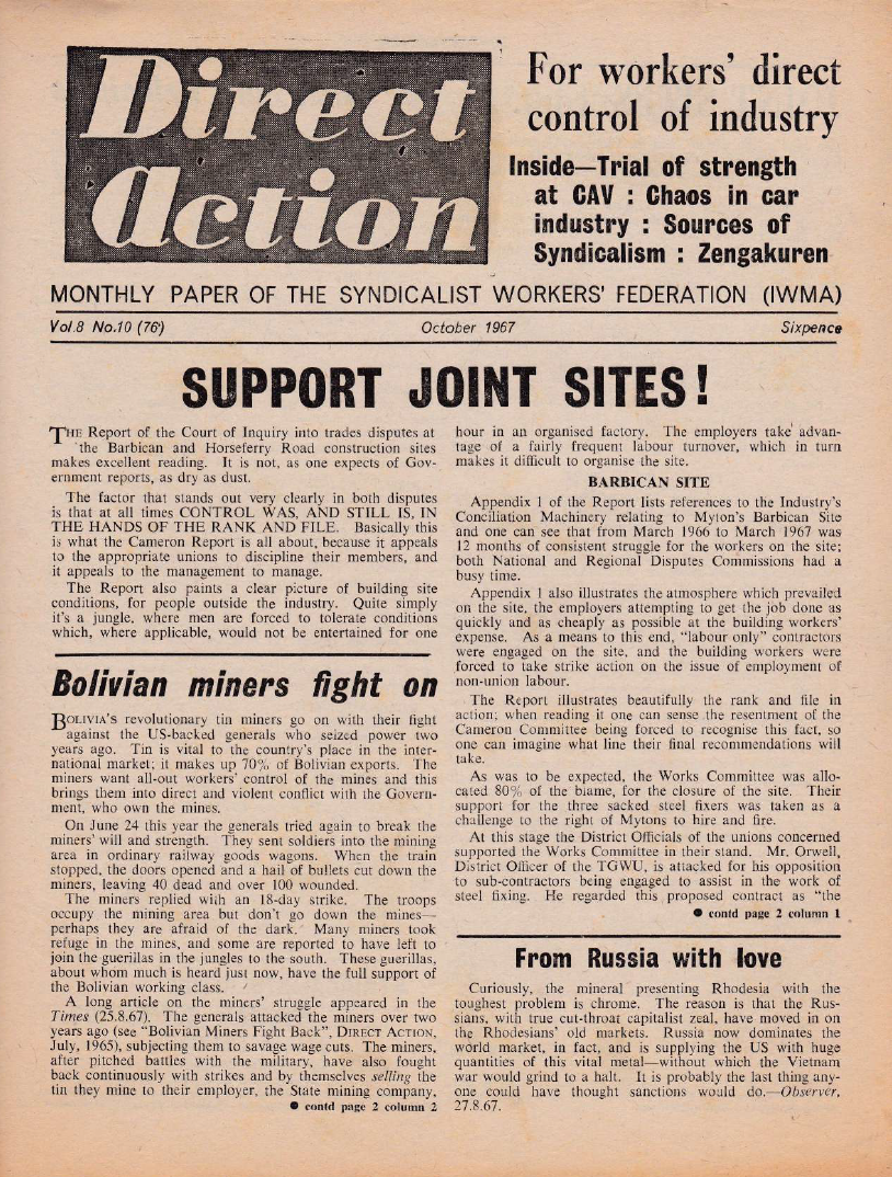 Direct Action (SWF): Vol 8 #10 (76) Oct 1967 | libcom.org