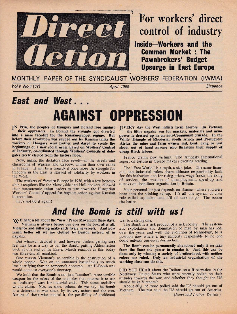 Direct Action (SWF): Vol 9 #04 (82) April 1968 | libcom.org