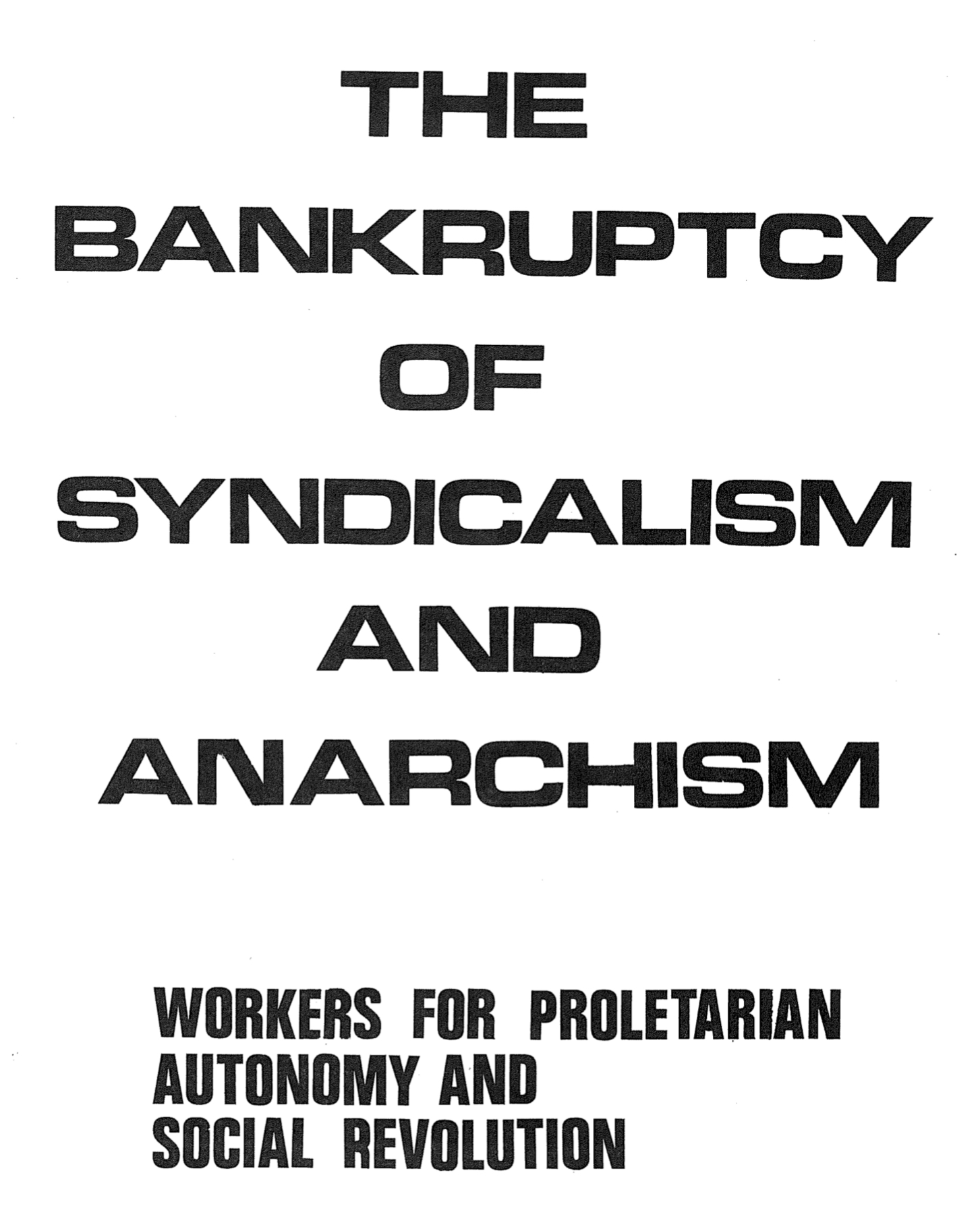 Syndicalist Anarchism