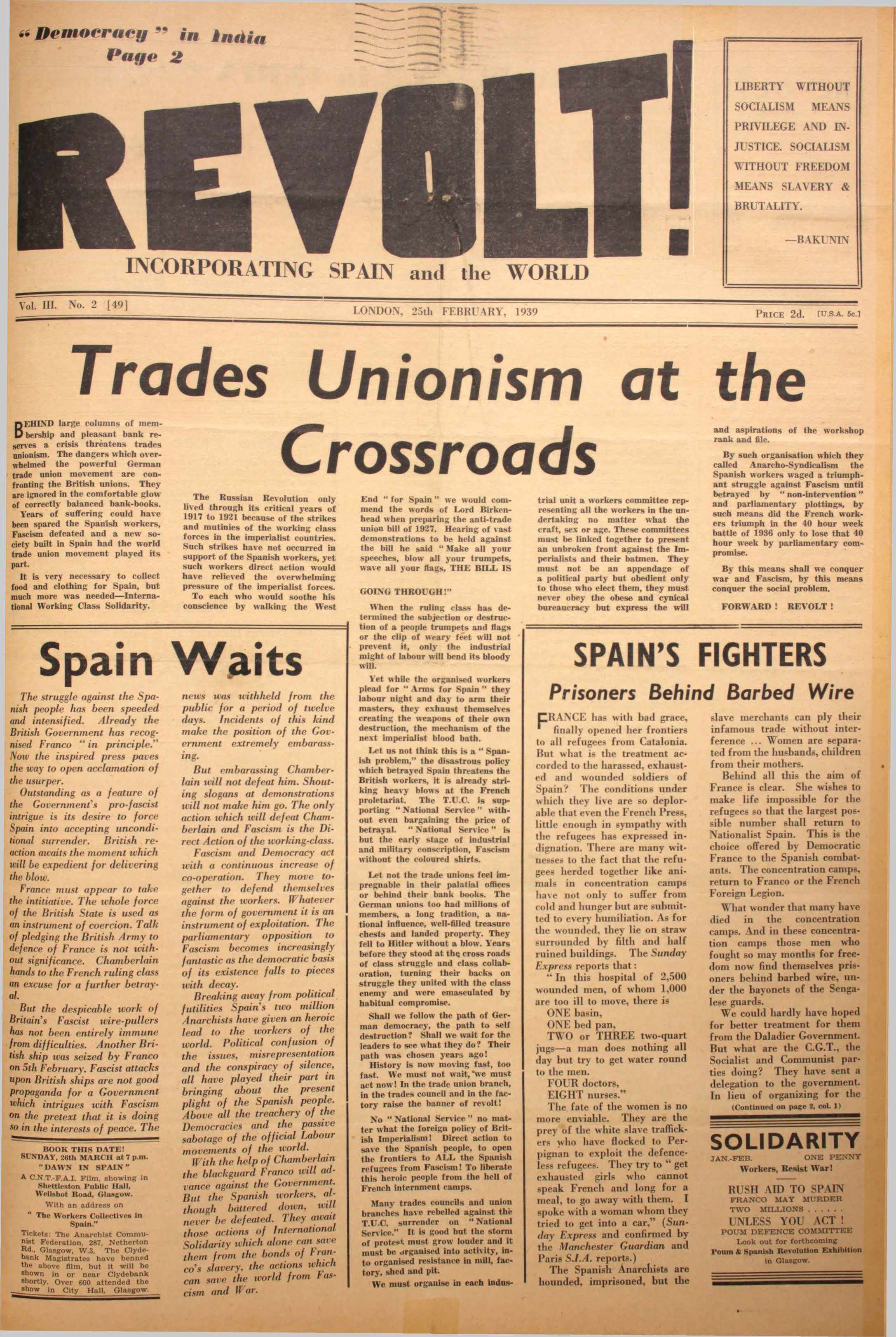 Revolt! No. 2 (25 February 1939) | libcom.org