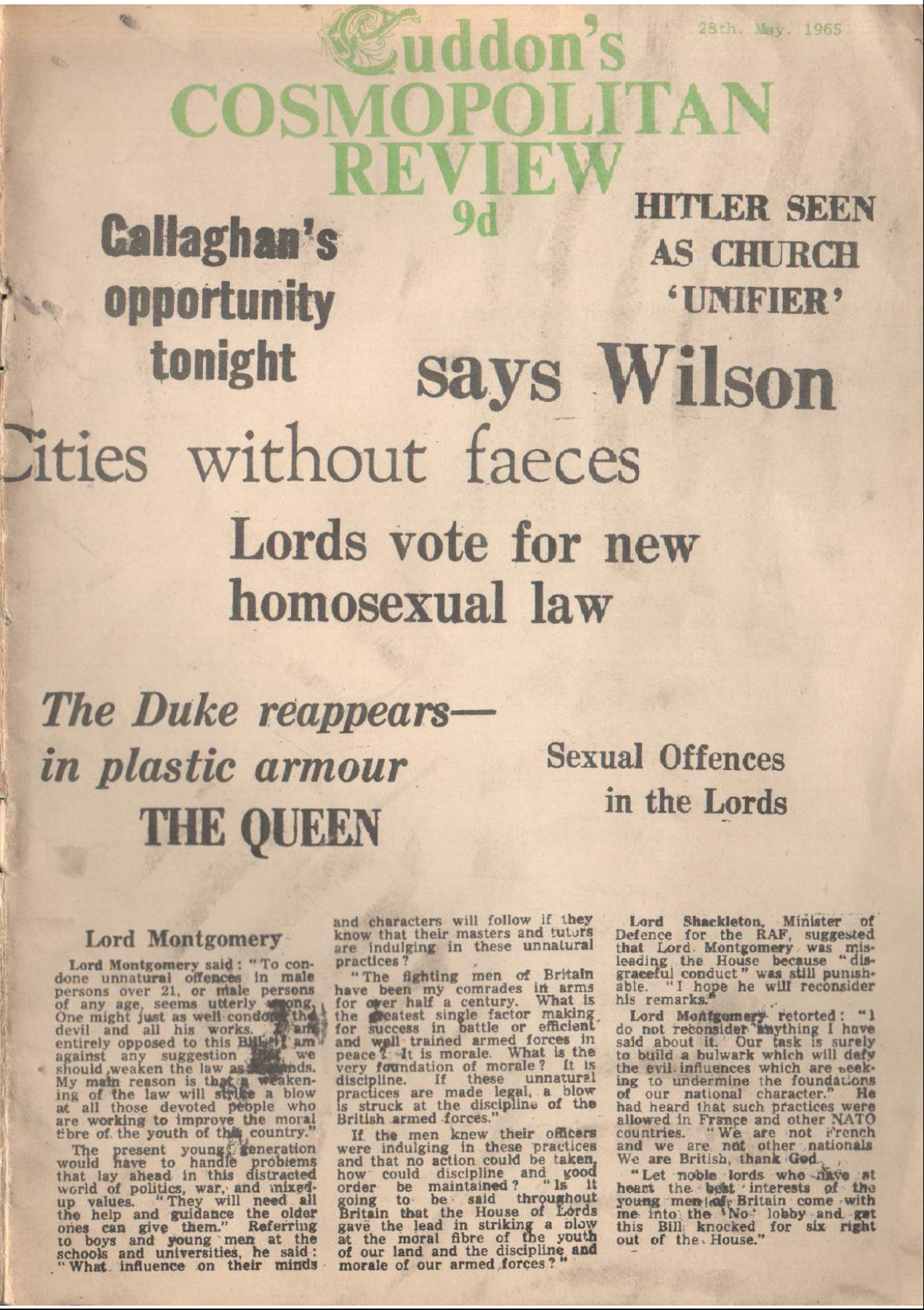 Cuddon's Cosmopolitan Review 28th May 1965 | libcom.org