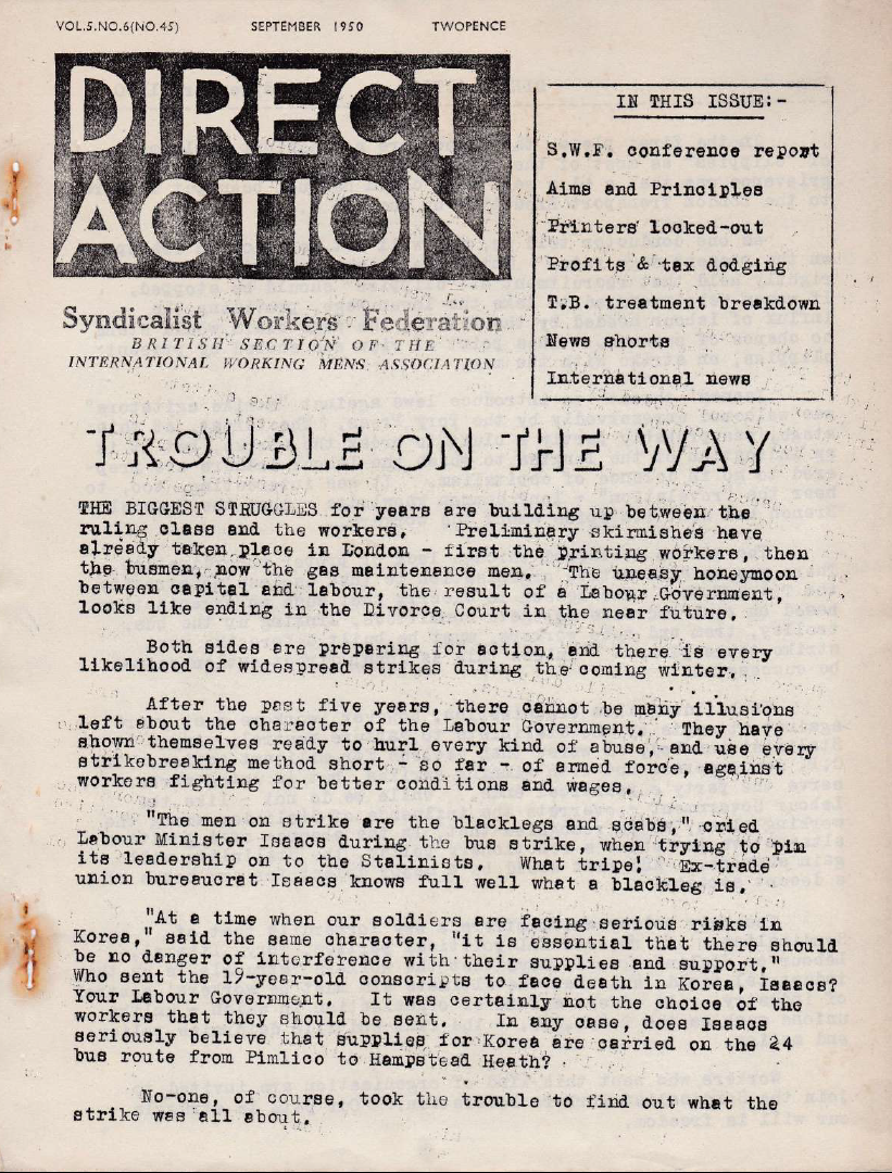 Direct Action (SWF): Vol 5 #06 (45) Sept 1950 | libcom.org