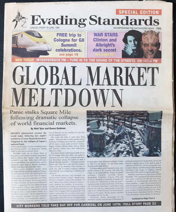 Evading Standards spoof newspaper, 1999 | libcom.org