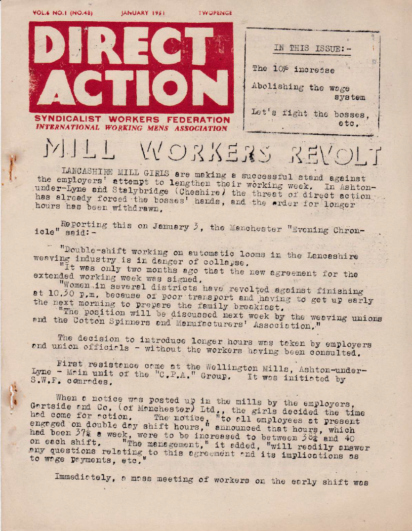 Direct Action (SWF): Vol 6 #01 (48) Jan 1951 | libcom.org