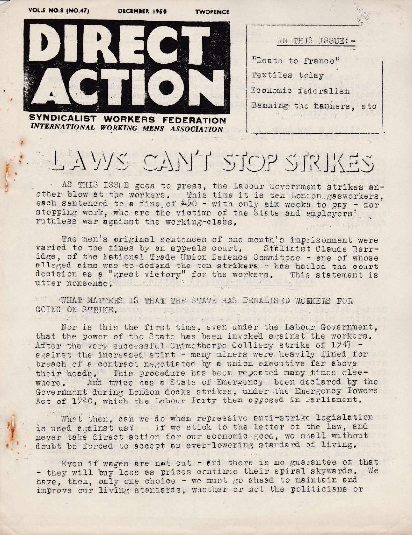 Direct Action (SWF): Vol 5 #08 (47) Dec 1950 | libcom.org