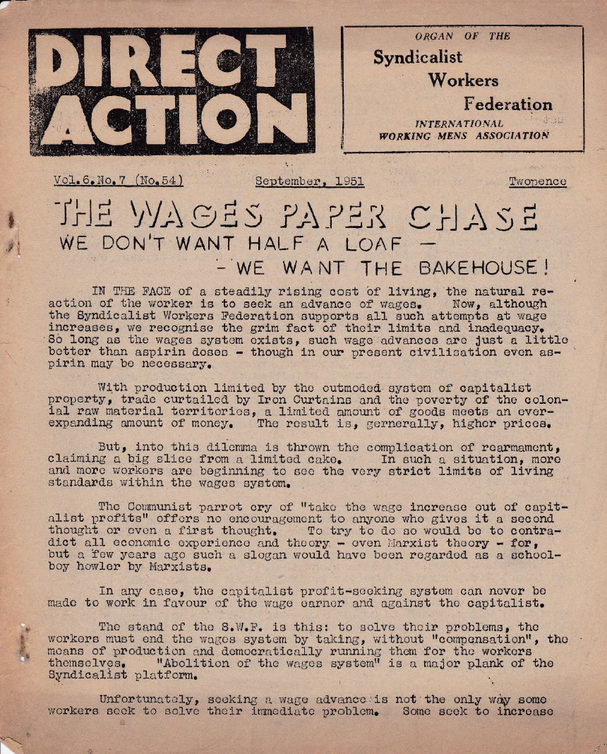 Direct Action (SWF): Vol 6 #07 (54) Sept 1951 | libcom.org