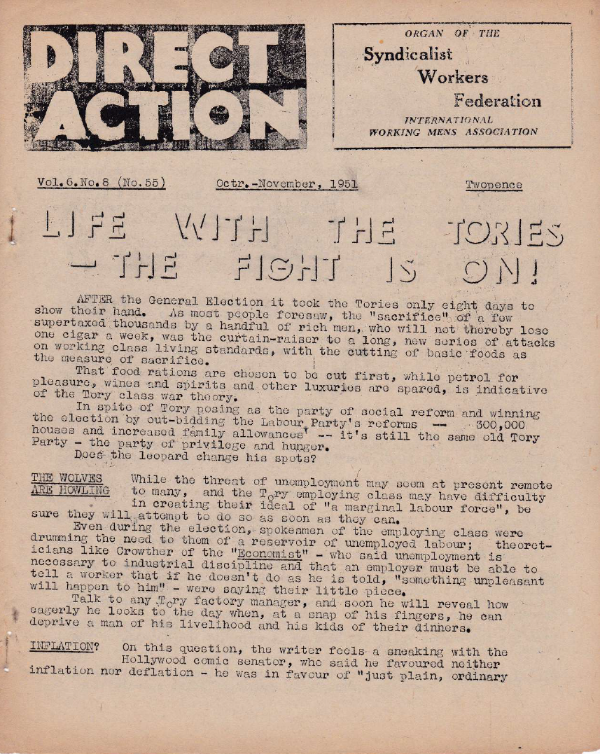 Direct Action (SWF): Vol 6 #08 (55) Oct 1951 | libcom.org