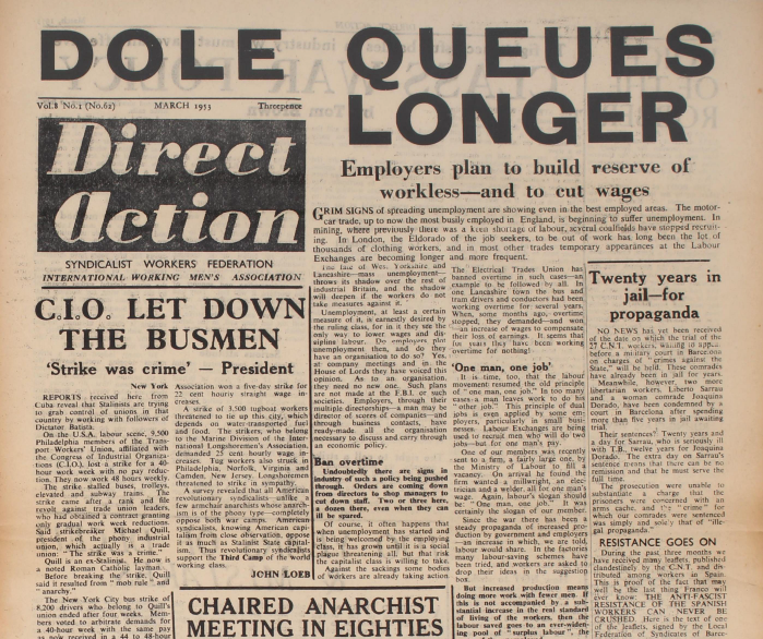 Direct Action (SWF): Vol 8 #01 March (62) 1953 | libcom.org