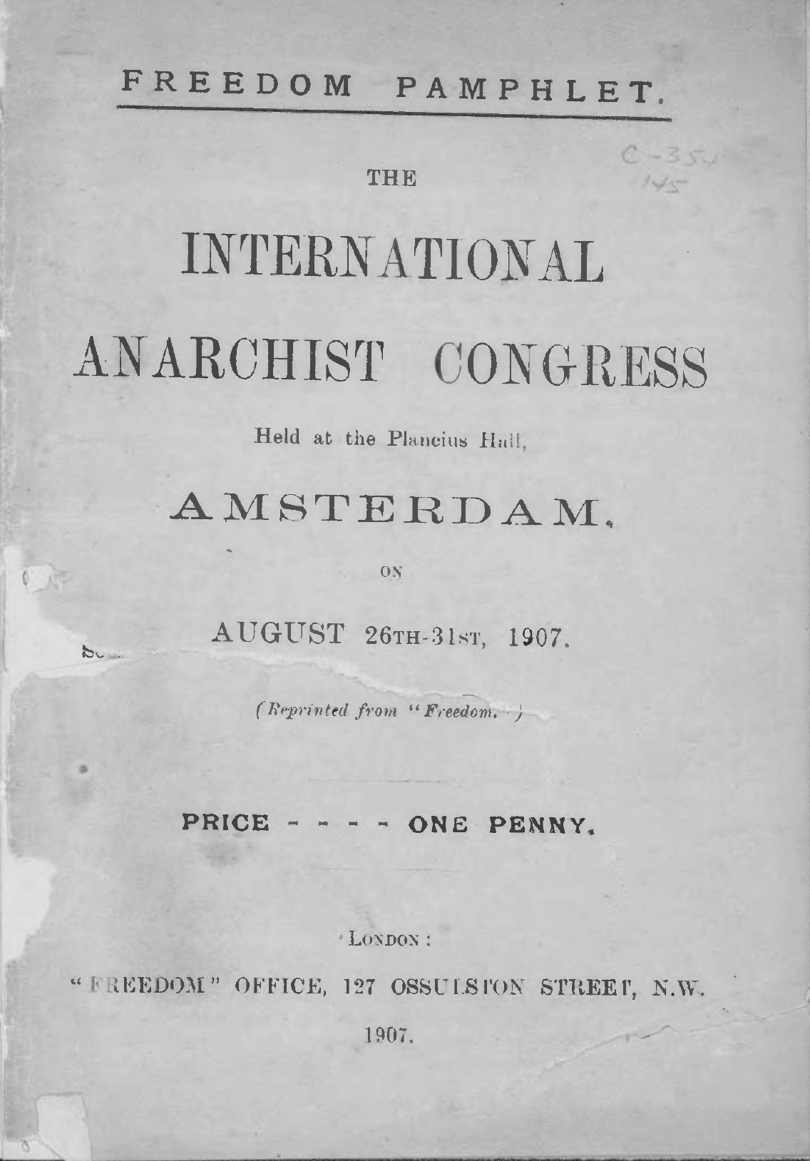 Amsterdan Anarchist Congress 1907 - Freedom | libcom.org