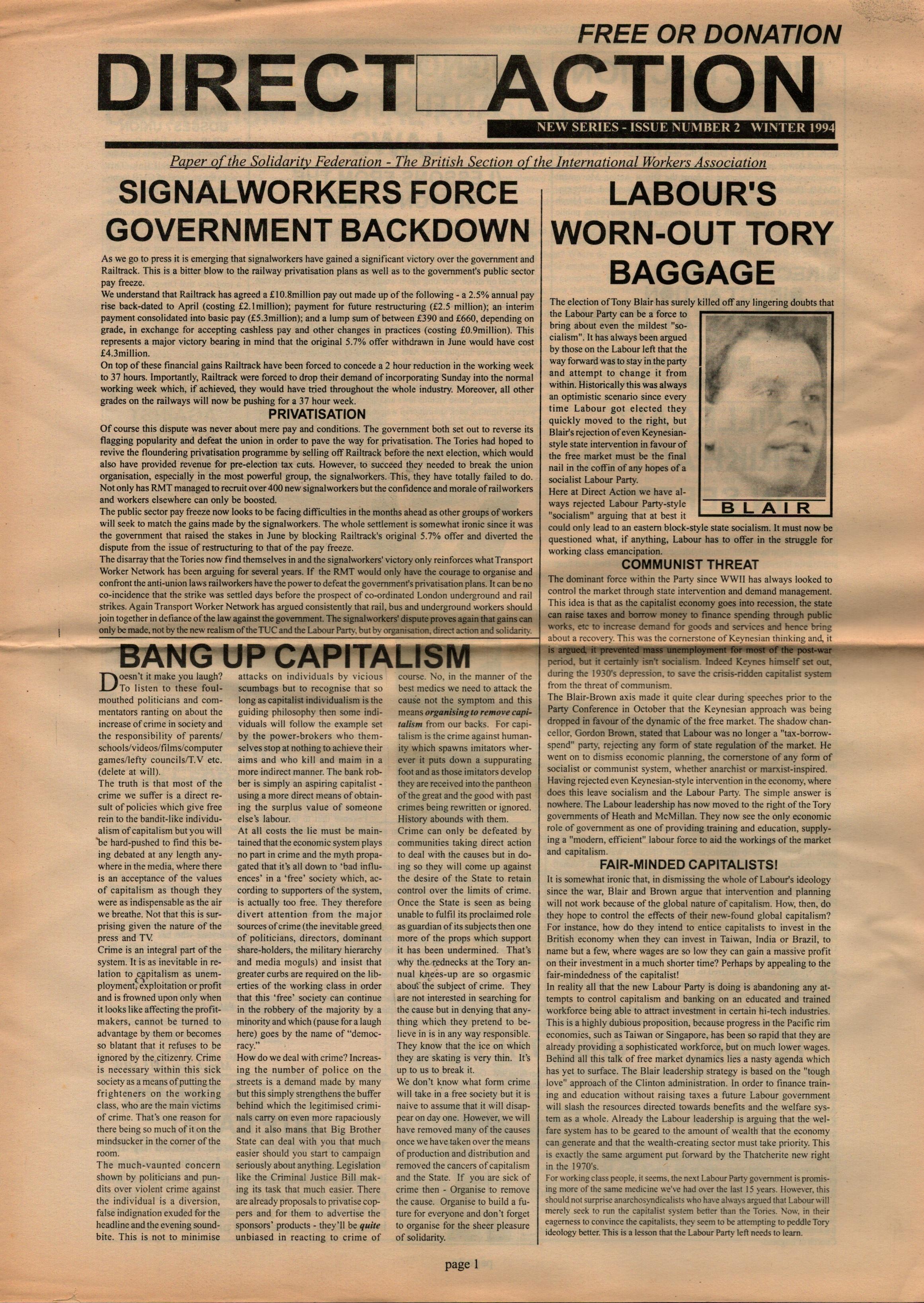 Direct Action newspaper (SolFed) #02 1994 | libcom.org