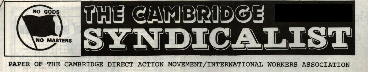 The Cambridge Syndicalist newsletter | libcom.org