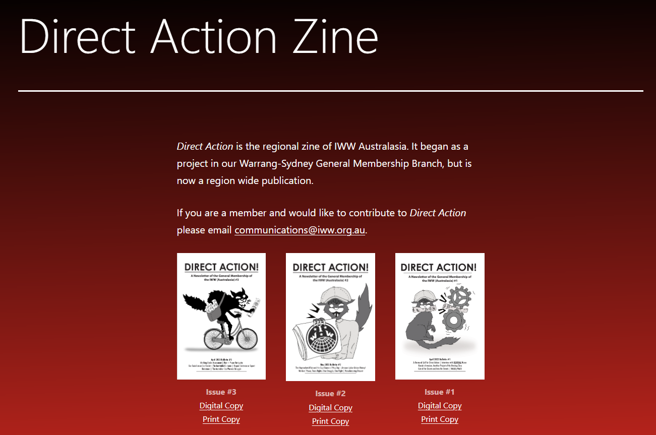 Direct Action Zine (2022-2023) by IWW AustralAsia | libcom.org