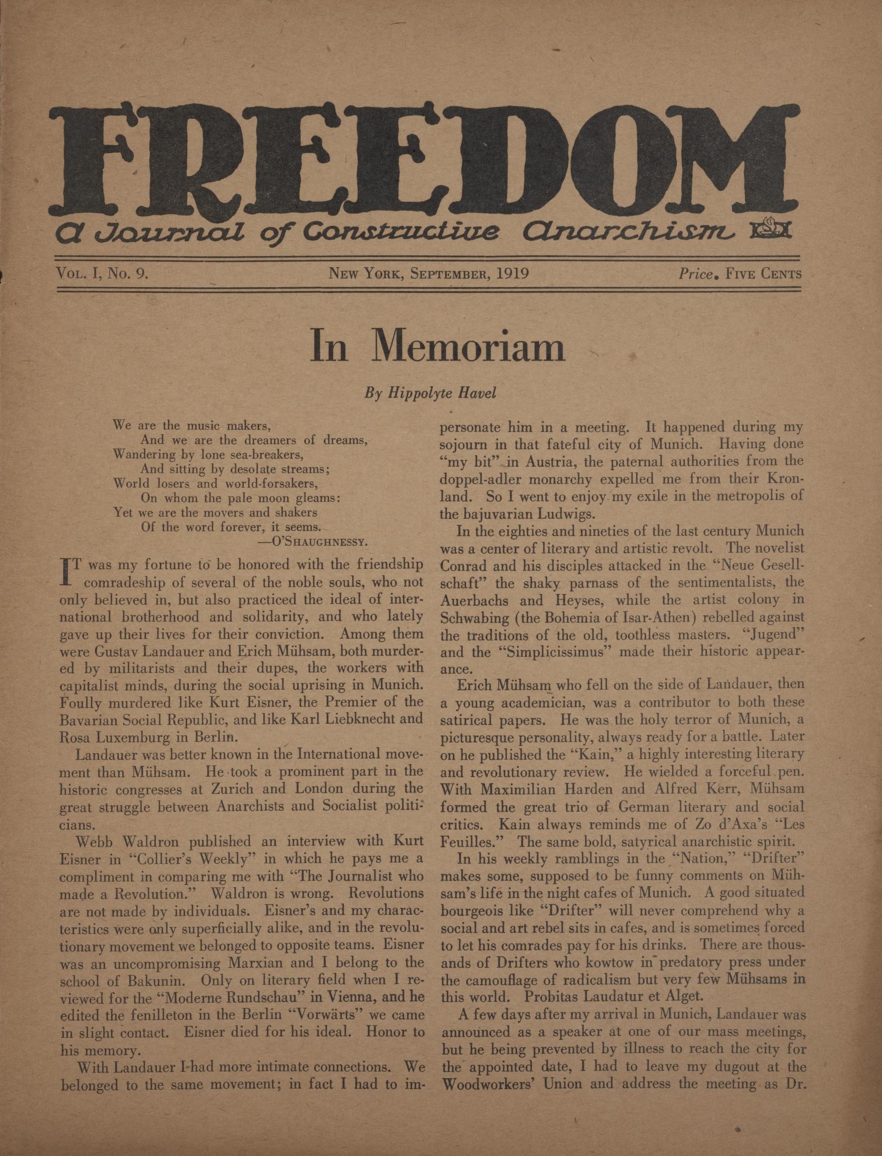 Freedom vol1 #9 September 1919 | libcom.org