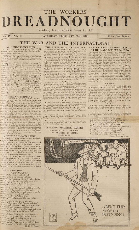The Workers' Dreadnought (Vol. 04 No. 48 - 23 February 1918) | libcom.org