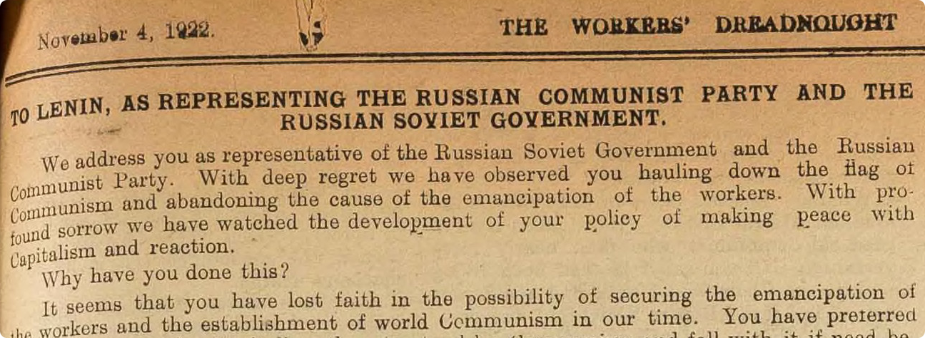 Open letter to Lenin - Sylvia Pankhurst | libcom.org