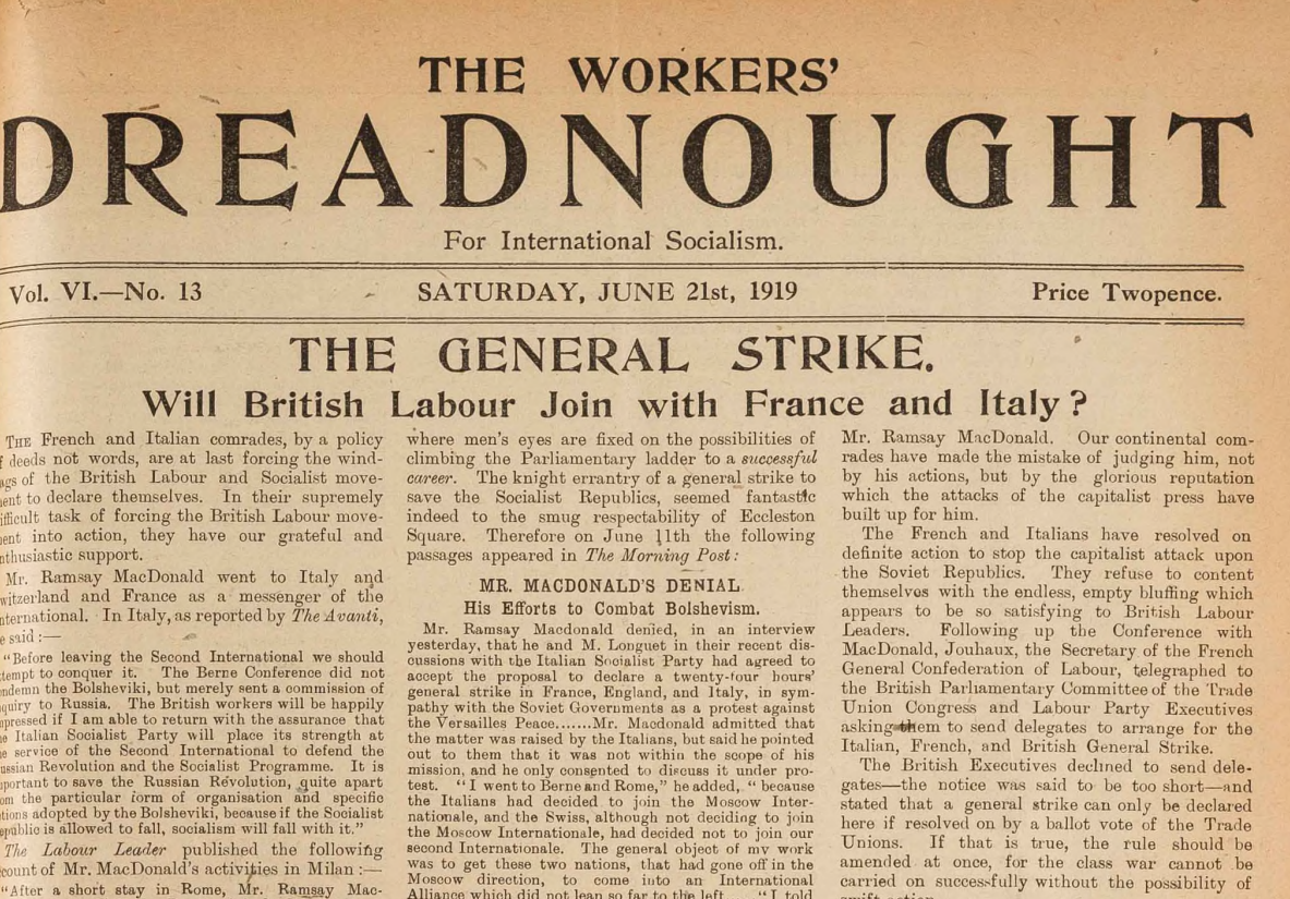 The Workers' Dreadnought (Vol. 06 No. 13 - 21 June 1919) | libcom.org