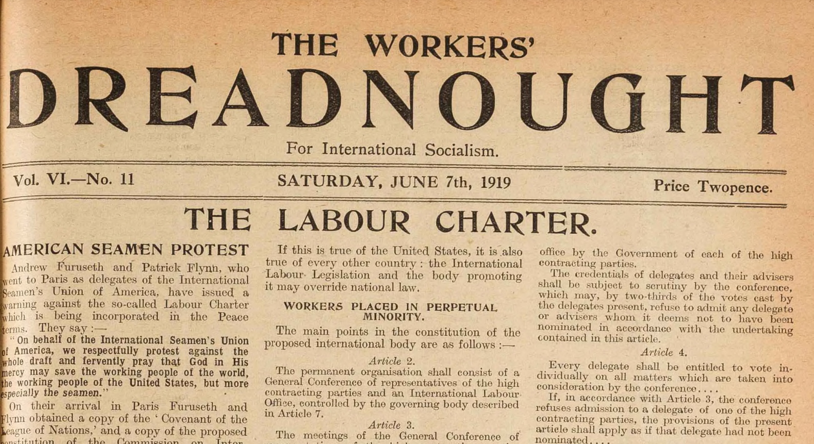 The Workers' Dreadnought (Vol. 06 No. 11 - 7 June 1919) | libcom.org