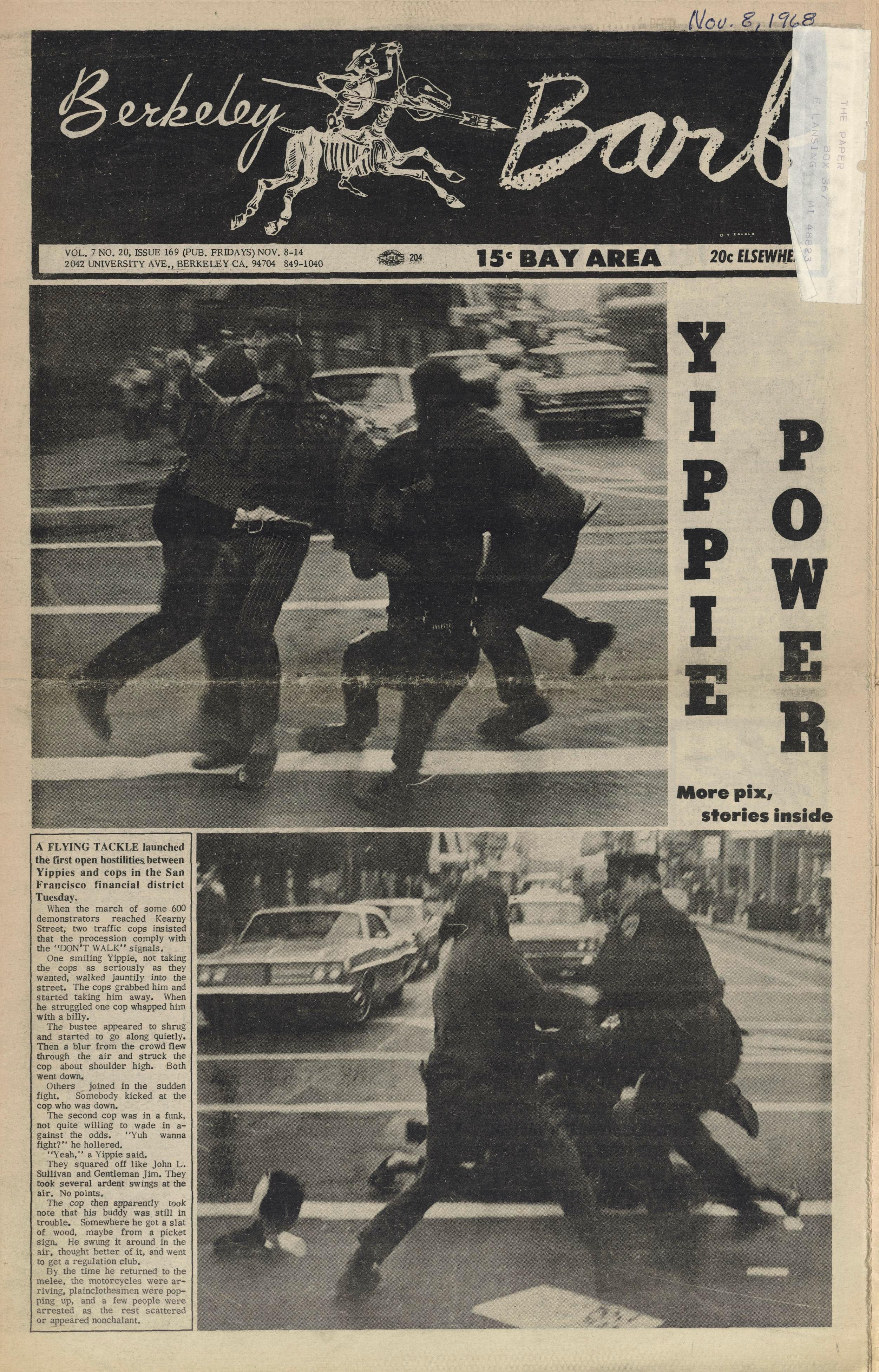 Yippie Election Day Protests in San Francisco (Berkeley Barb) | libcom.org