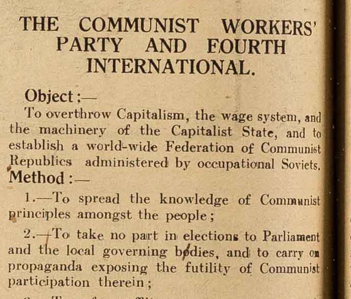 The Communist Workers' Party and Fourth International - Sylvia ...