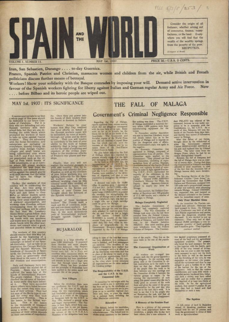 Spain and the World. Vol. 1, no. 11 | libcom.org