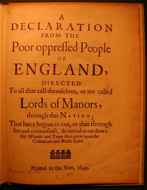 A Declaration From the Poor Oppressed People of England | libcom.org
