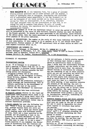 Echanges 19 - October 1979 | libcom.org