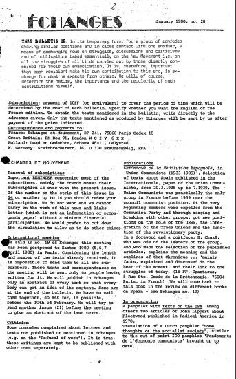 Echanges 20 - January 1980 | libcom.org
