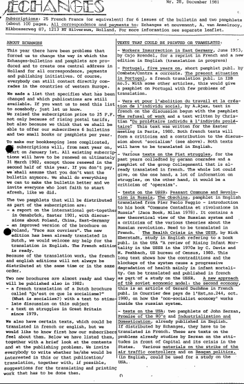 Echanges 28 - December 1981 | libcom.org