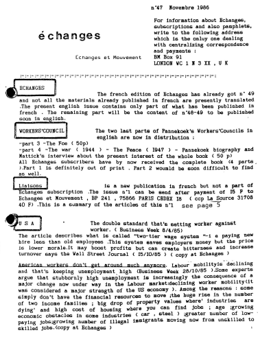 Echanges 47 - November 1986 | libcom.org