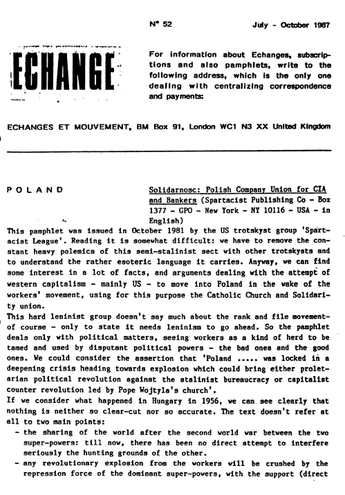 Echanges 52 - July-October 1987 | libcom.org