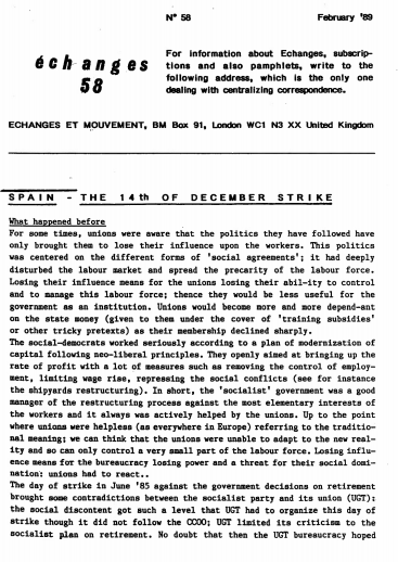 Echanges 58 - February 1989 | libcom.org