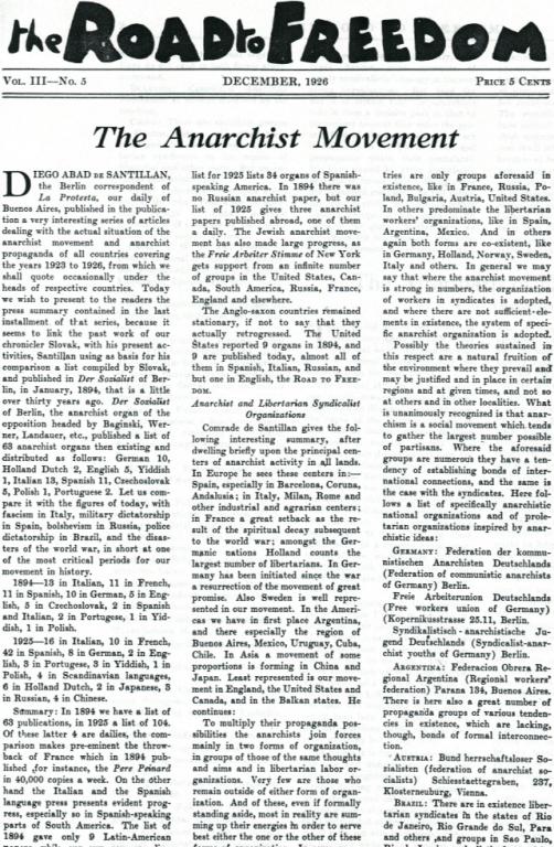 The Anarchist Movement (Dec. 1926, Road to Freedom) | libcom.org