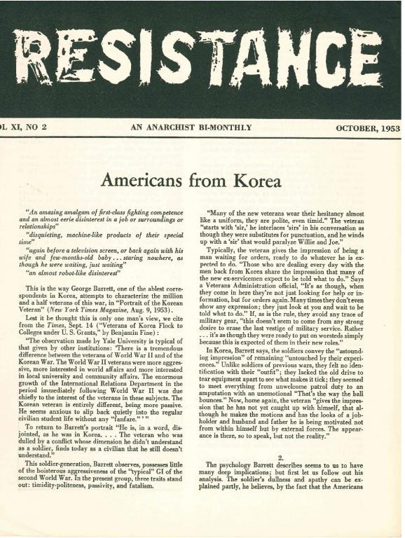 Resistance Vol. 11, No. 2 (October 1953) | libcom.org