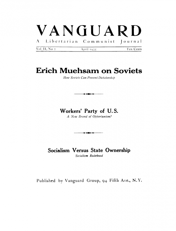 Vanguard (Vol. 2, No. 2, April 1935) | libcom.org