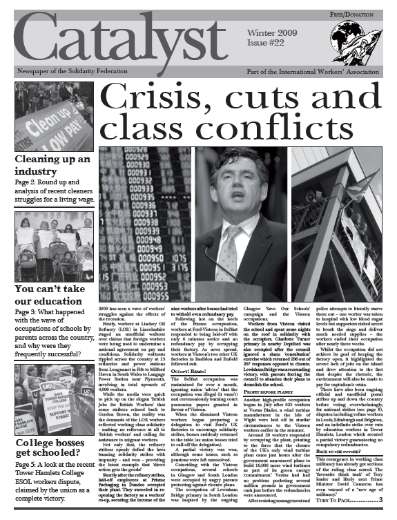 Catalyst #22 Winter 2009 - Newspaper of the Solidarity Federation | libcom.org