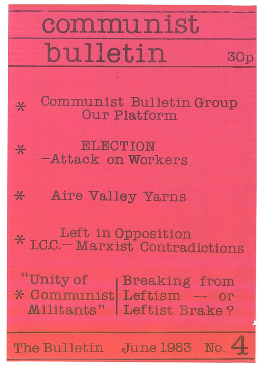 Communist Bulletin, Issue 04 - June 1983 | libcom.org