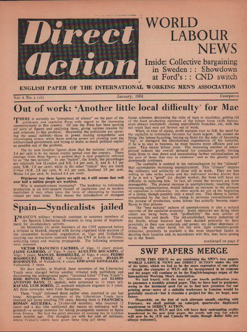 Direct Action (SWF): Vol 4 #01 (19) Jan 1963 | libcom.org