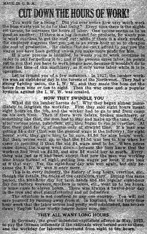 Cut down the hours of work! | libcom.org