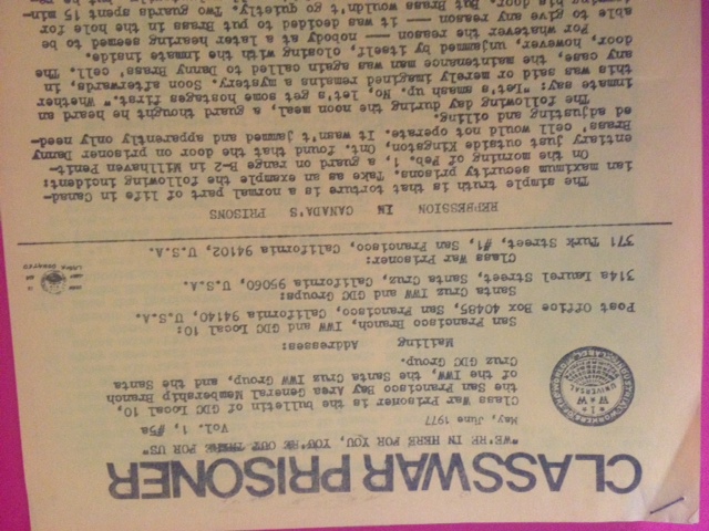 Class War Prisoner - May/June 1977 - V. 1 # 5-a | libcom.org