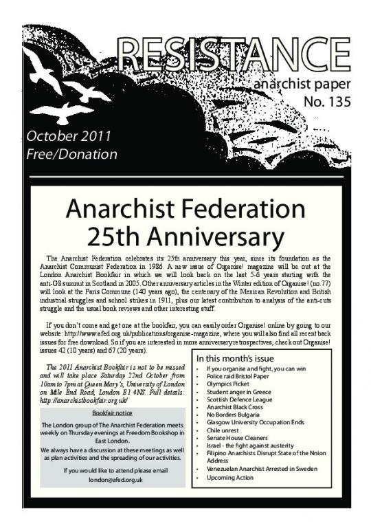 Resistance issue 135, October 2011 | libcom.org