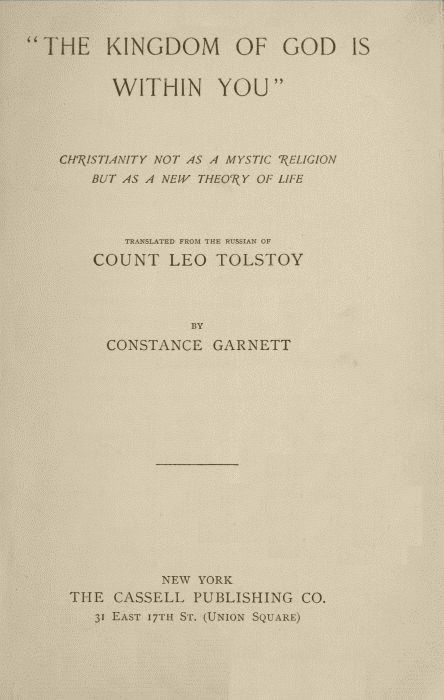 The kingdom of god is within you - Leo Tolstoy | libcom.org