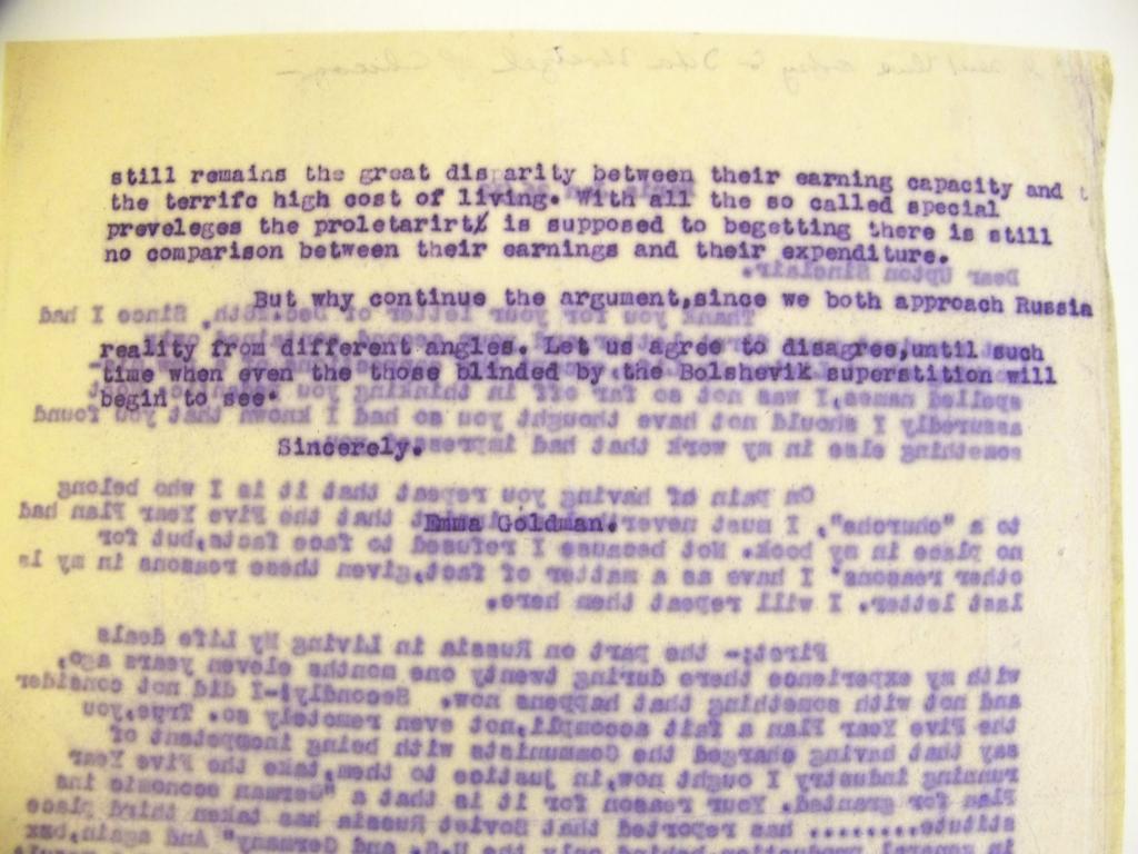 Letter from Emma Goldman to Upton Sinclair 26 January 1932 | libcom.org