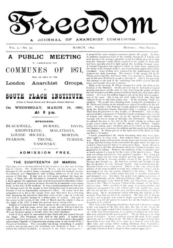 Freedom vol 5. no 52 (March 1891) | libcom.org