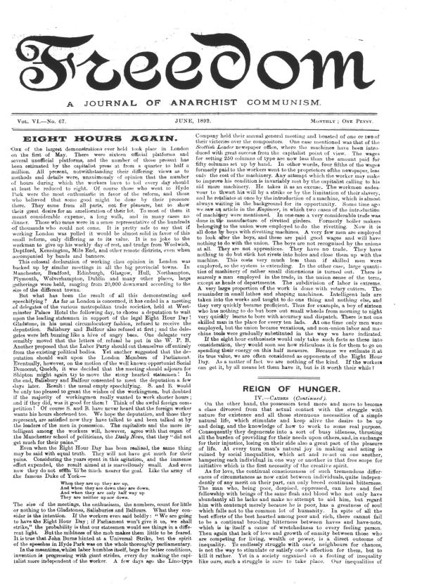 Freedom vol 6. no 67 (June 1892) | libcom.org