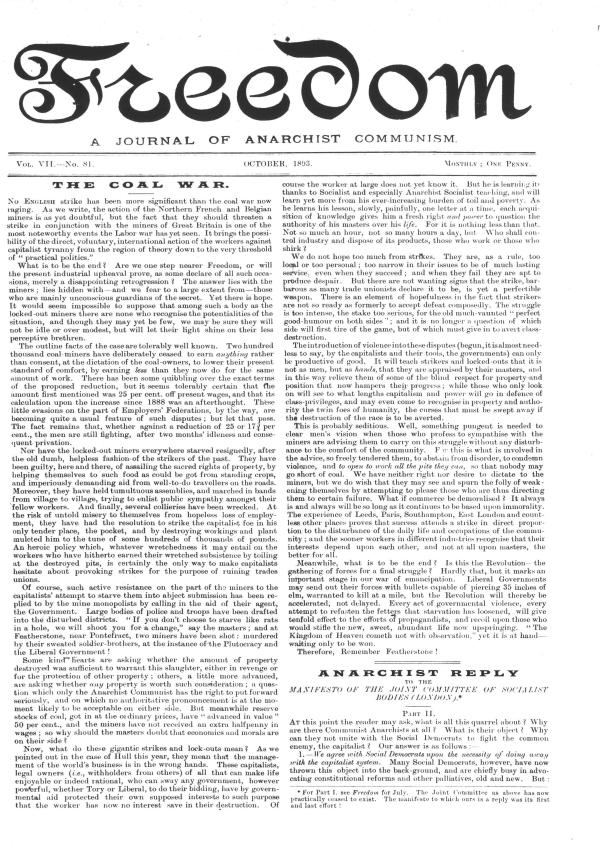 Freedom vol 7. no 81 (October 1893) | libcom.org