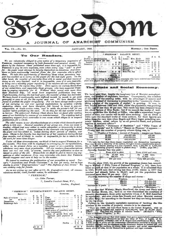 Freedom vol 9. no 92 (January 1895) | libcom.org
