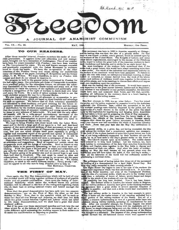 Freedom vol 9. no 93 (May 1895) | libcom.org