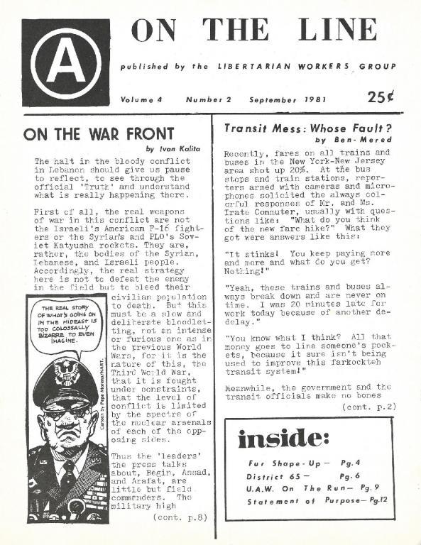 On the Line Vol. 4, No. 2 (September 1981) | libcom.org